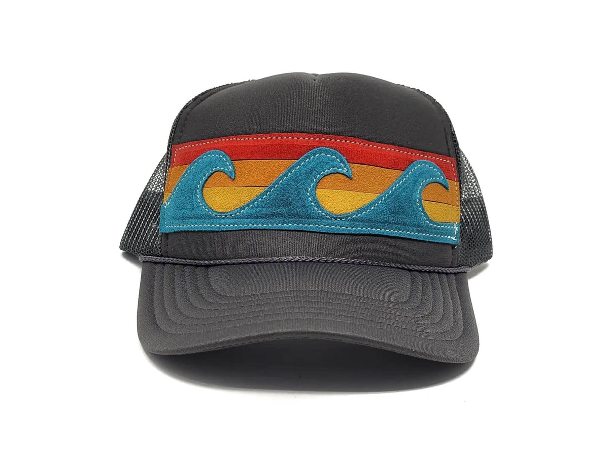 Leather Appliqué Wave Rider Trucker Hat